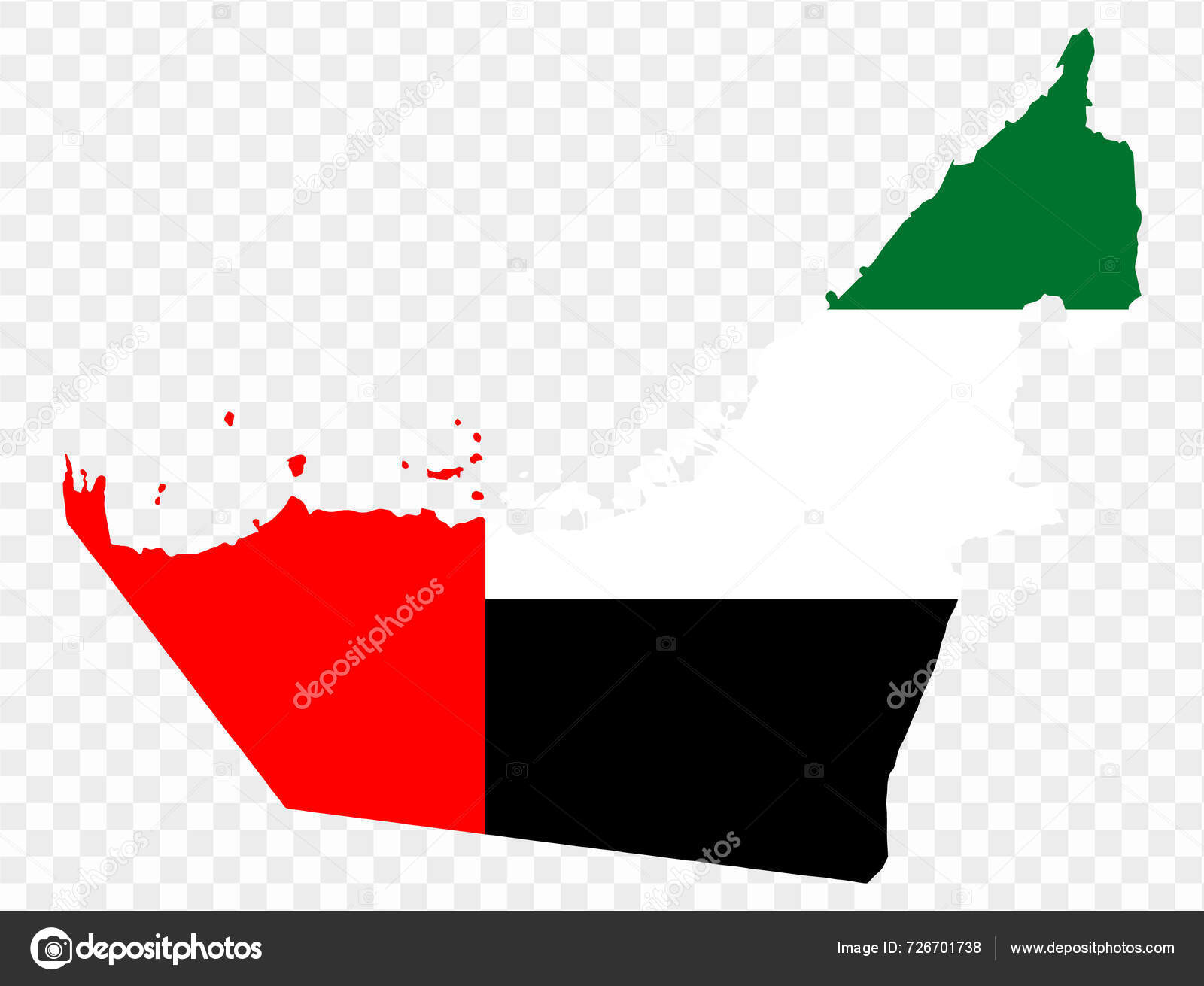 Bendera Peta Uni Emirat Arab Atau Uea Diisolasi Pada Gambar Vektor Stok ...
