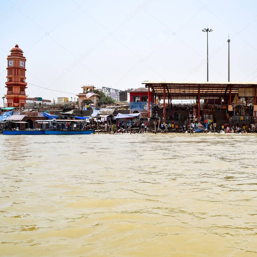 Ganga como se ve en Garh Mukteshwar, Uttar Pradesh, India, Río Ganga se ...
