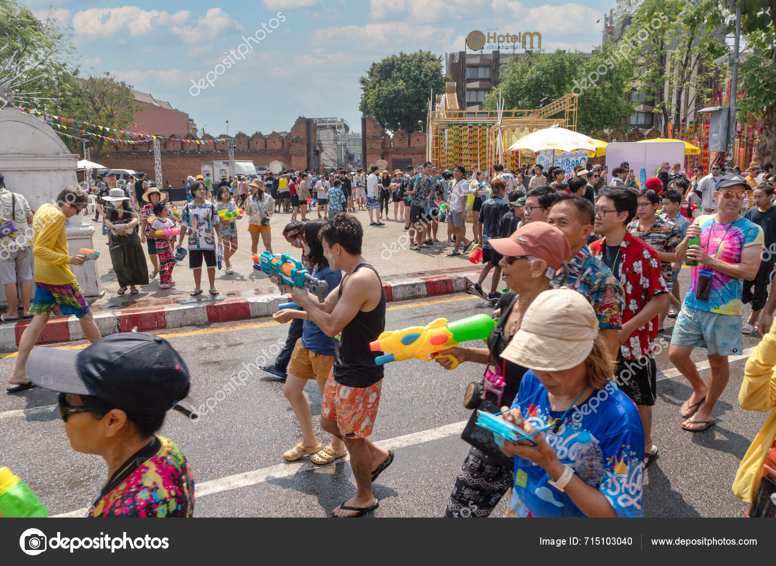 Chiang Mai April 2024 Songkran Festival Celebrated Traditional People ...