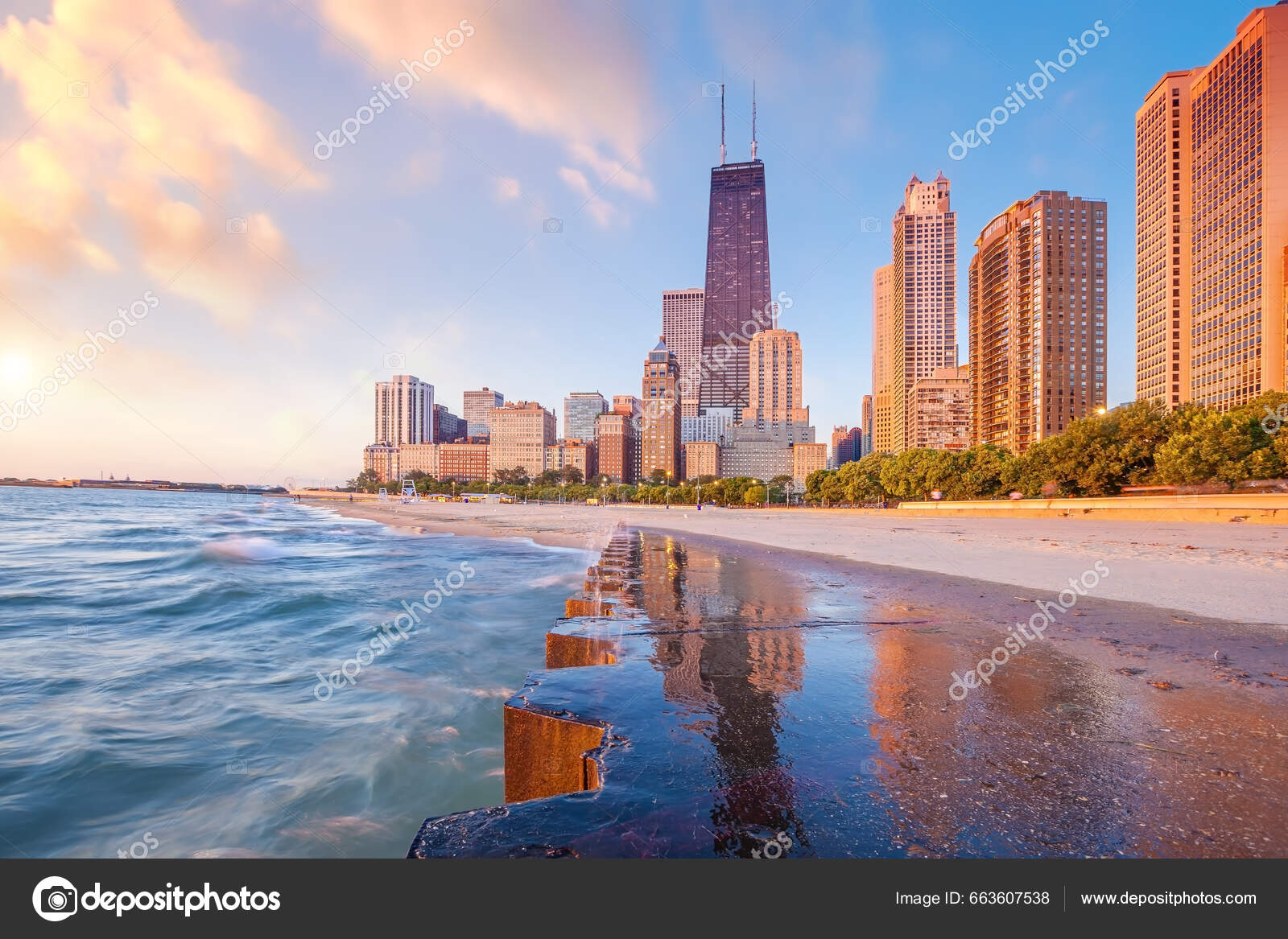 Centro Chicago Skyline Paisaje Urbano Illinois Estados Unidos — Foto de ...