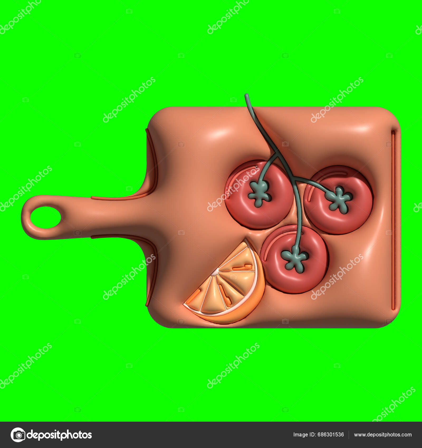 Kitchen Set Elements Assets Greenscreen Background Stock Photo by ...