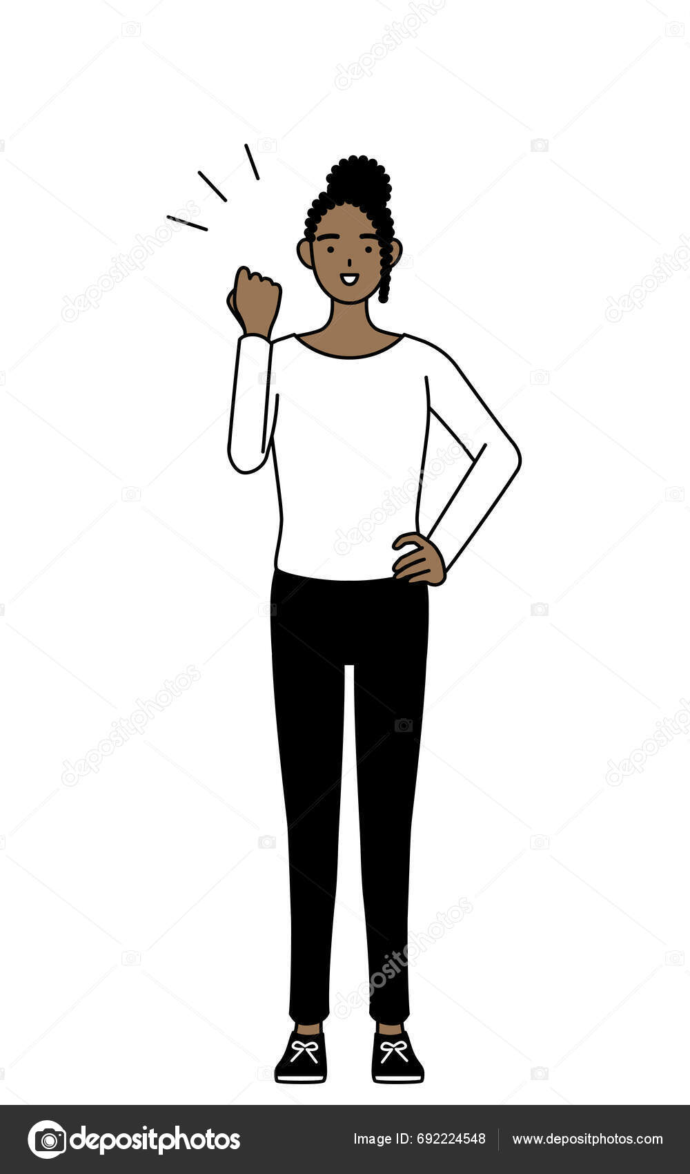 African American Woman Posing Guts Vector Illustration Stock Vector by ... African American Woman Posing Guts Vector Illustration Stock Vector by ...