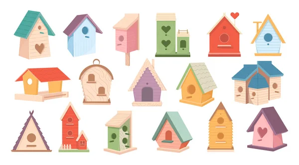 Birds in birdhouses imágenes de stock de arte vectorial | Depositphotos