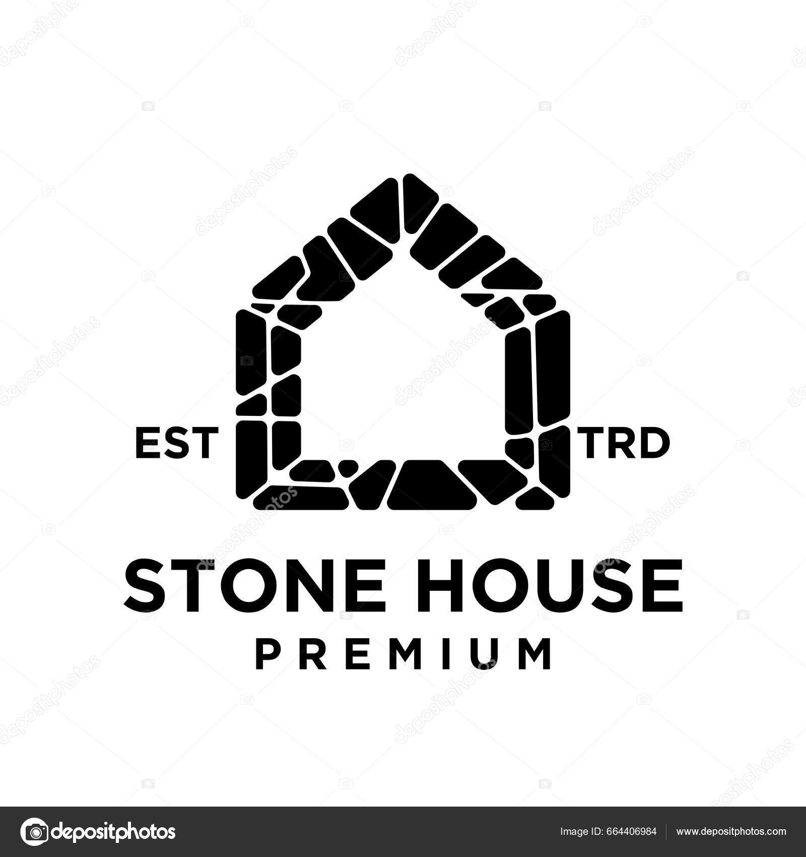 Plantilla Ilustración Diseño Icono Logotipo Stone House Vector de stock ...