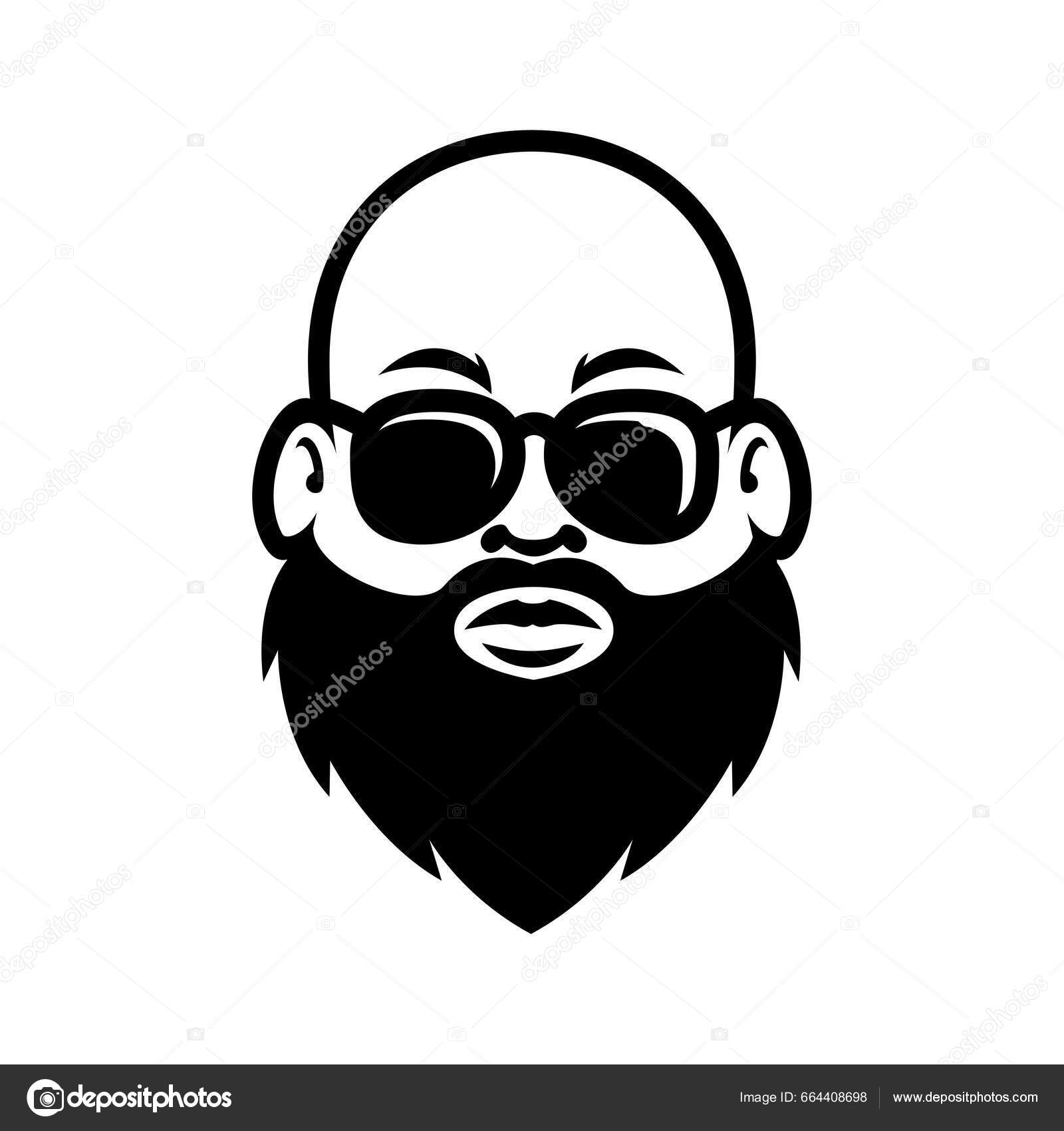 Fat Bald Beard Man Mascot Illustration Template Stock Vector by ...