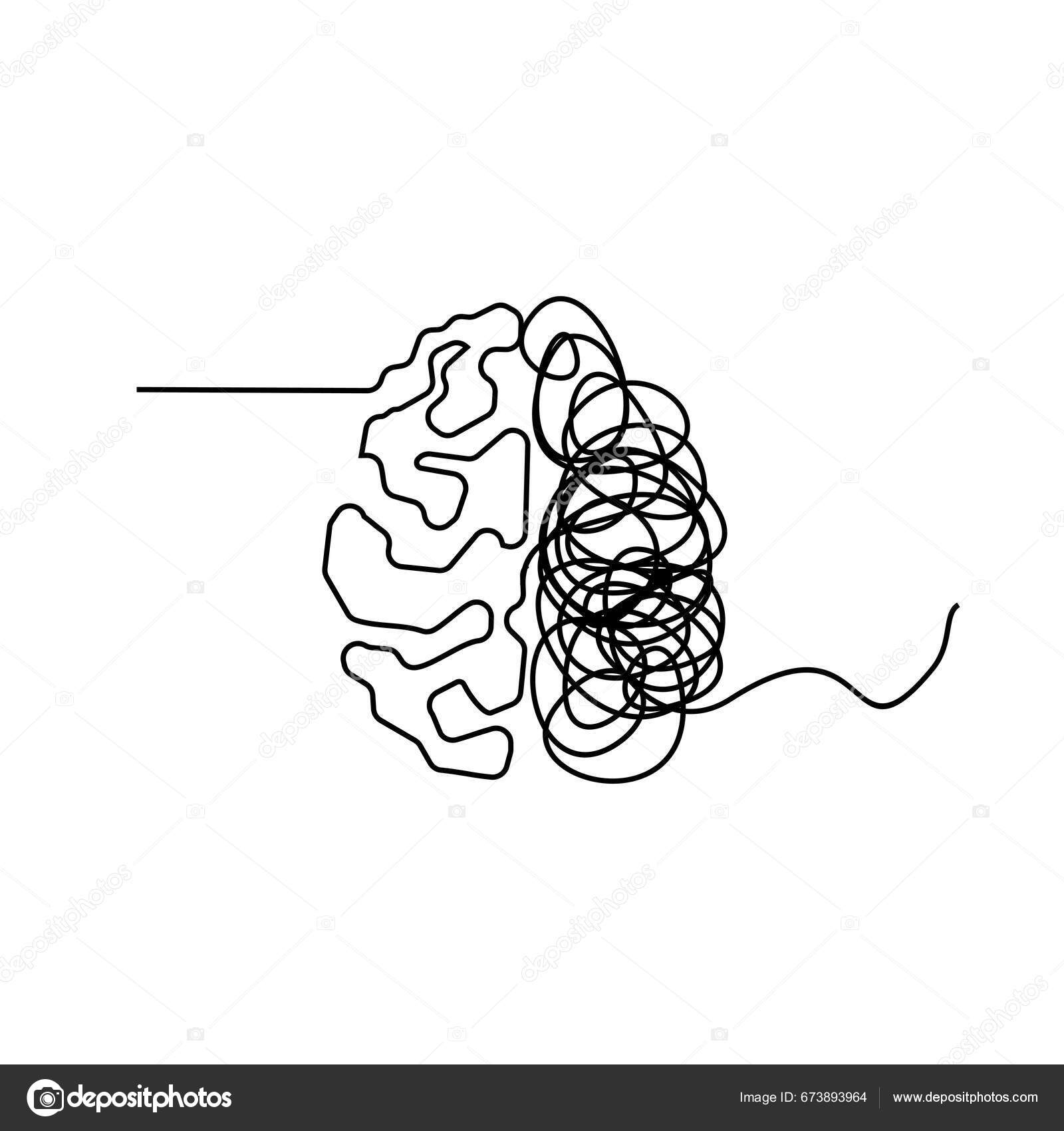 Mind Brain Line Illustration Template Stock Vector by ©Vectorydesign ...