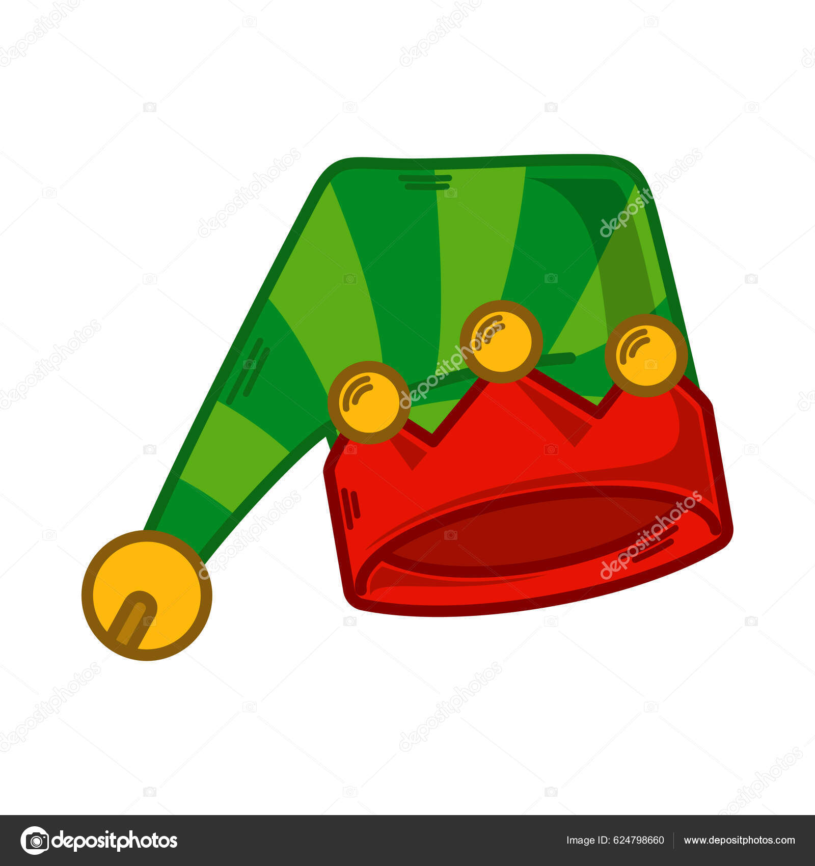 Tecknad Grön Nisse Hatt Illustration Eps Vektor vektor av ...