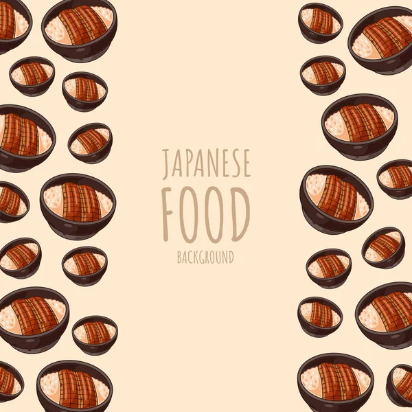 Kartun Imagawayaki Makanan Jepang Kerangka Perbatasan Backgroun Vektor ...