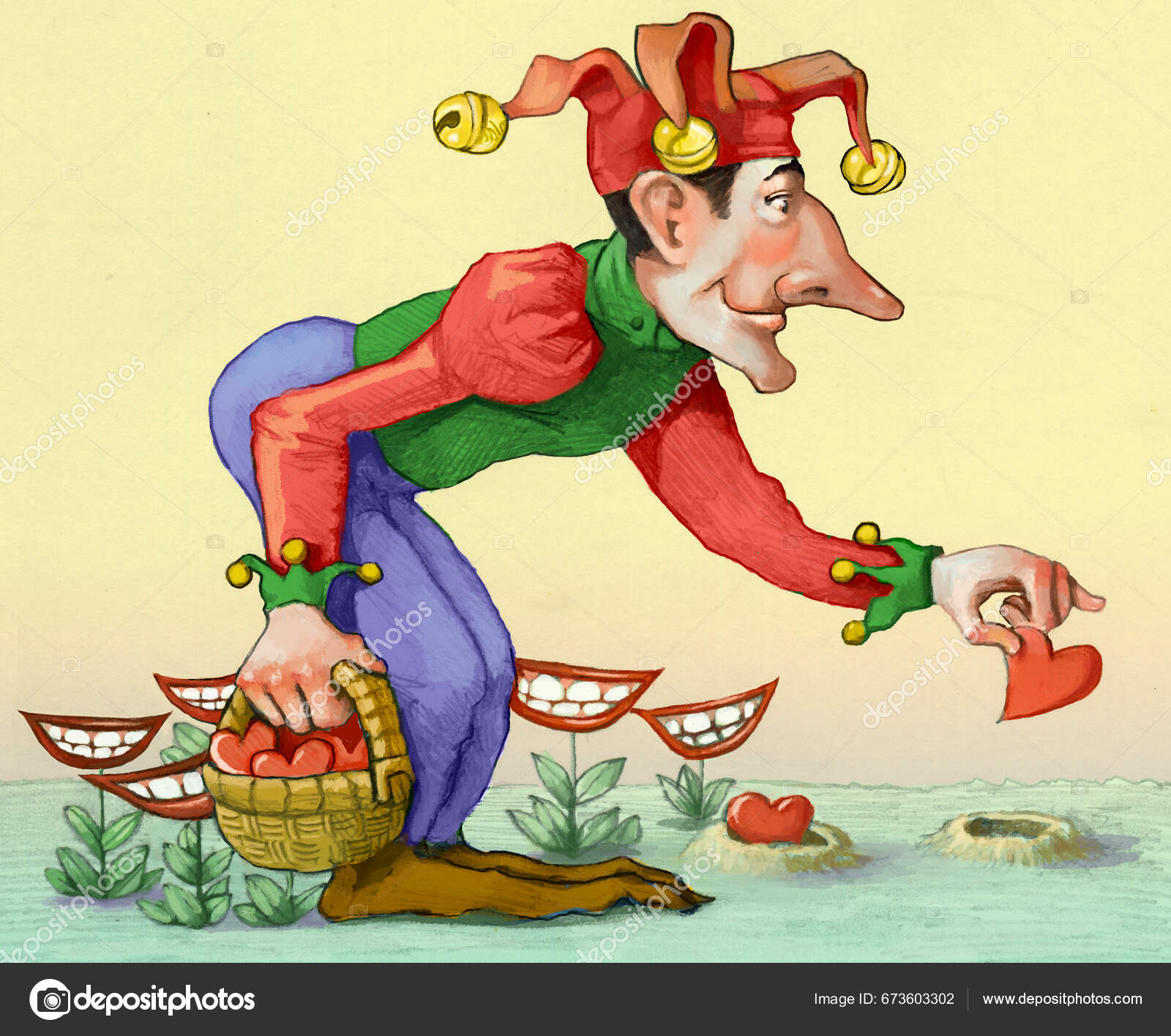 Jester Plants Hearts Which Plants Smiles Grow — Stock Photo ...