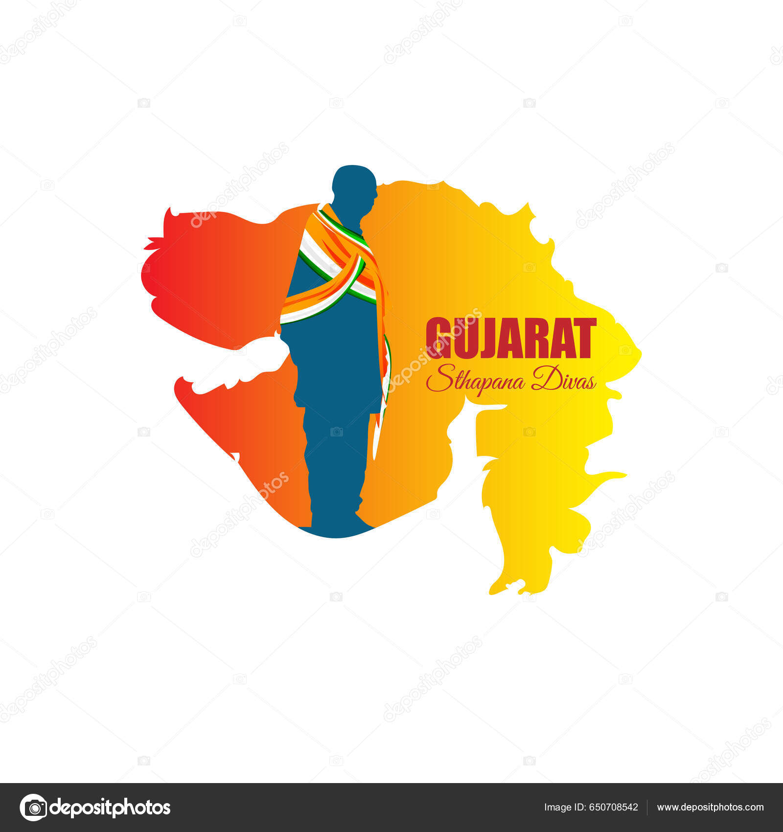 Vector Illustration Happy Gujarat Day Greeting Stock Vector by ...