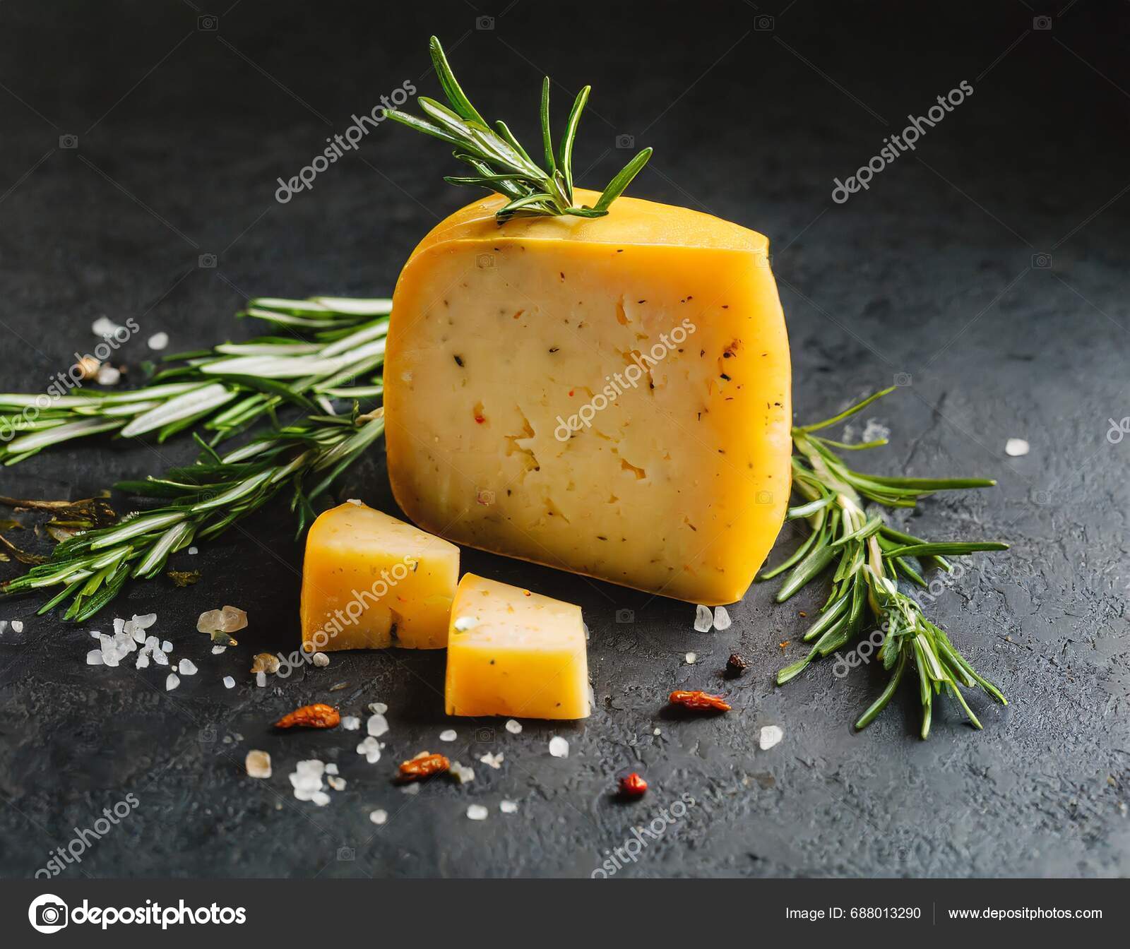Gouda Cheese Dark Background Image Generated Used Reference Image Stock ...