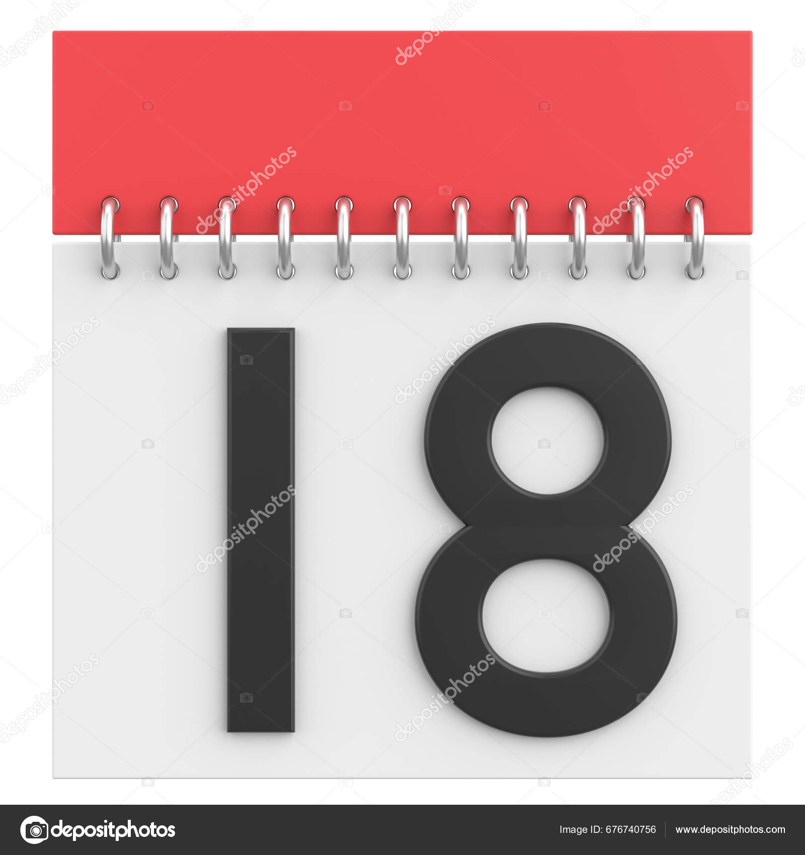 Calendar Day Eighteenth Day Month Illustration — Stock Photo ...