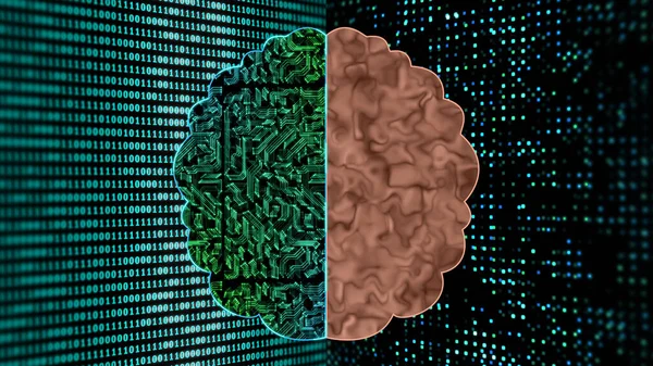 Umělá Inteligence Ilustrace Srovnání Lidmi Lidský Mozek Mají Schopnost ...
