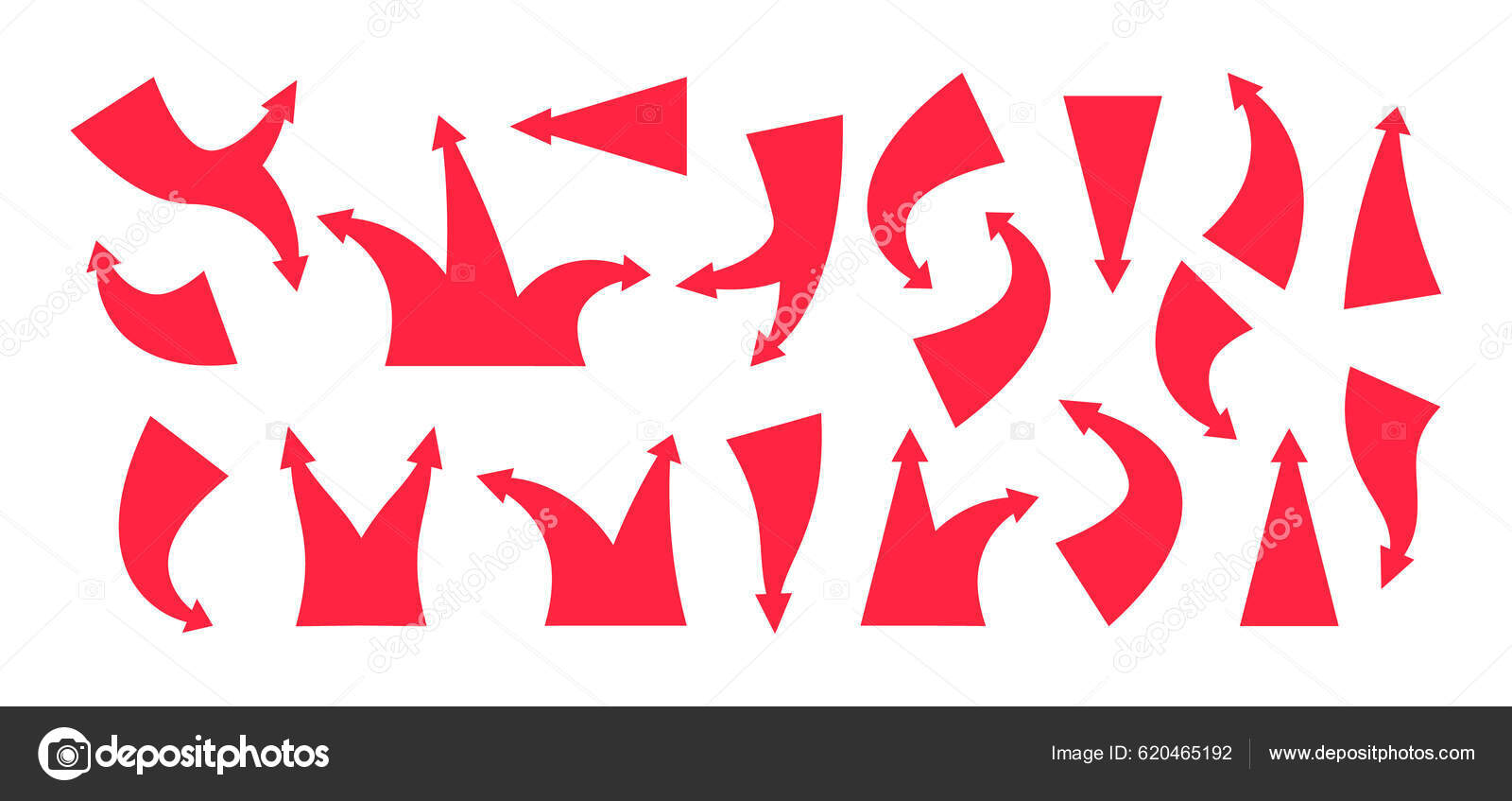 Red Attack Arrows Cartoon Pointer Icons Map Infographic Design Flat ...