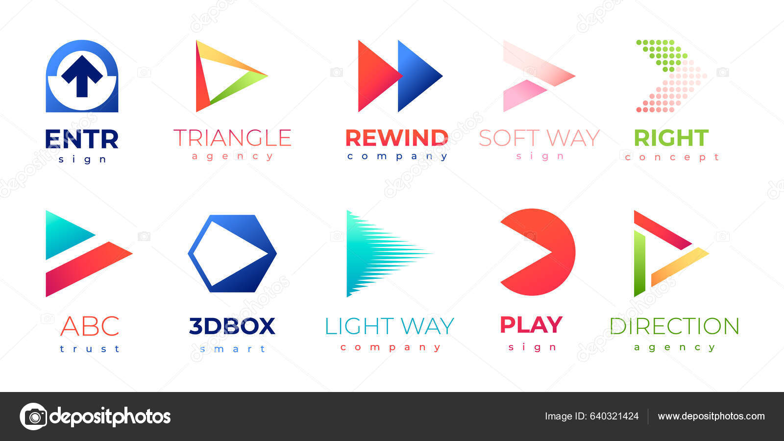 Forward Logo Sign Abstract Gradient Arrows Text Logotype Material ...