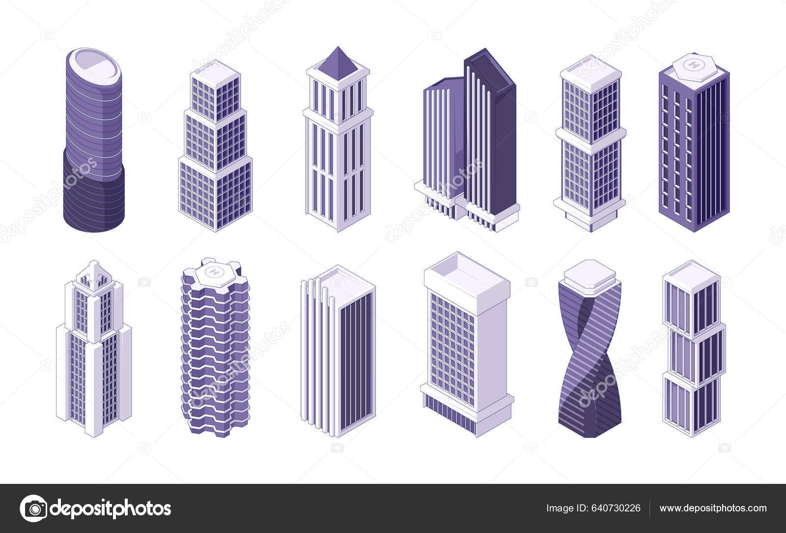 Isometric Skyscraper Building Residential Business Construction Development City Architecture ...