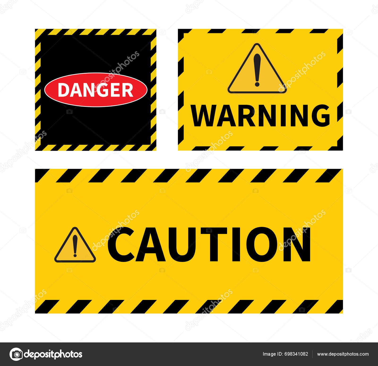 Tanda Peringatan Latar Belakang Putih Tanda Peringatan Garis Hitam Dan ...