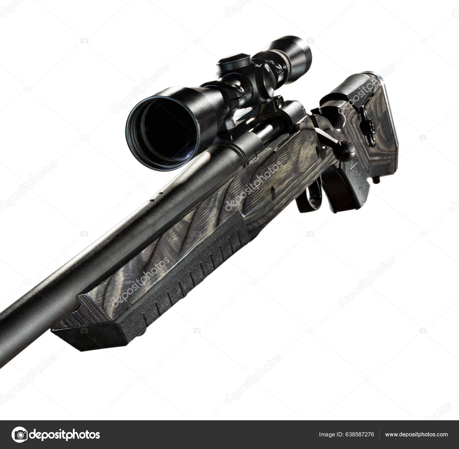 Rifle Scope Bolt Action Rifle White Background Stock Photo by ©gsagi ...