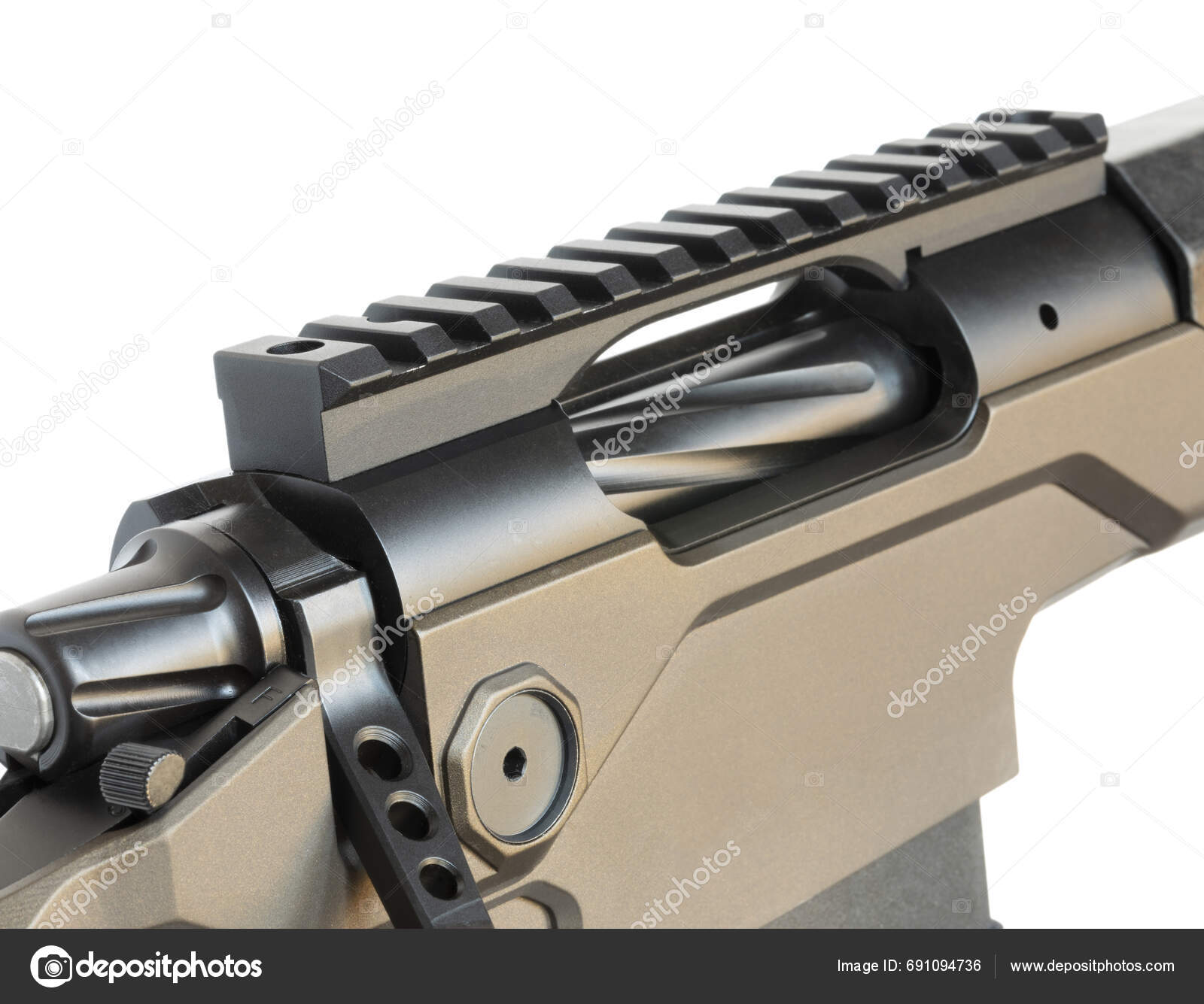 Bolt Action Rifle Rail Receiver Used Mounting Riflescope — Stock Photo ...
