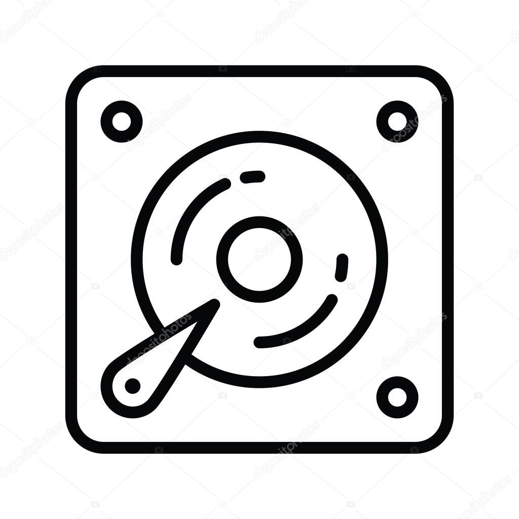 Esquema de vector de disco duro Icono Diseño ilustración. Símbolo de ...