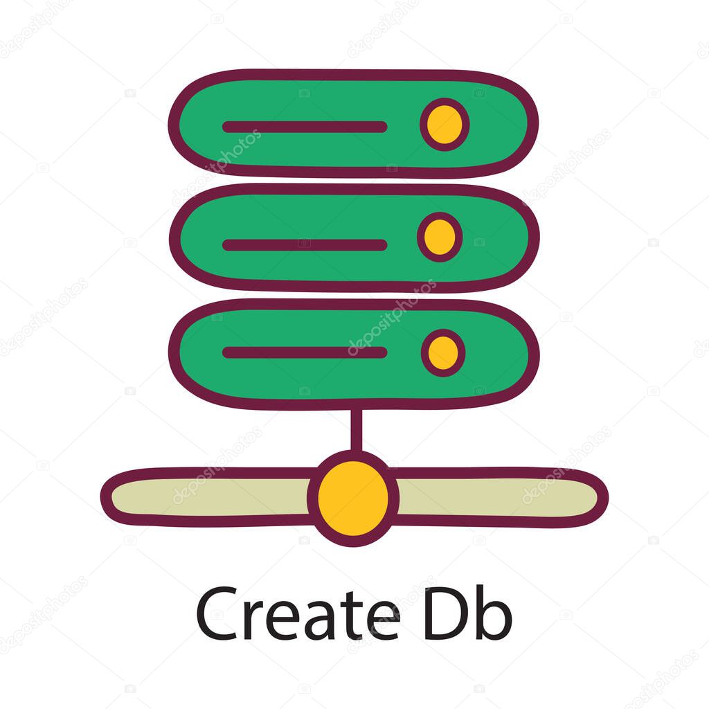 Crear vector Db Icono de contorno rellenado Ilustración de diseño ...
