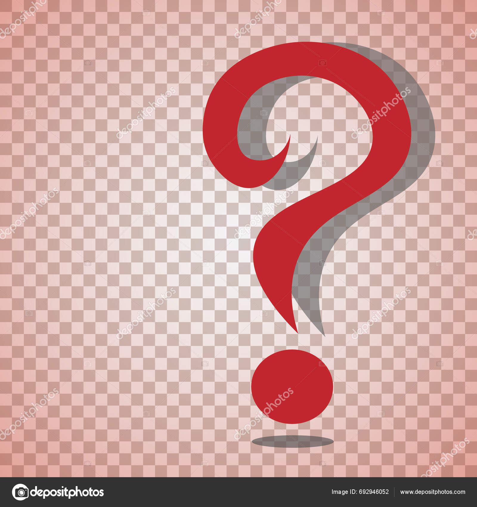 Vector Graphics Transparent Background Large Red Question Mark Dark ...