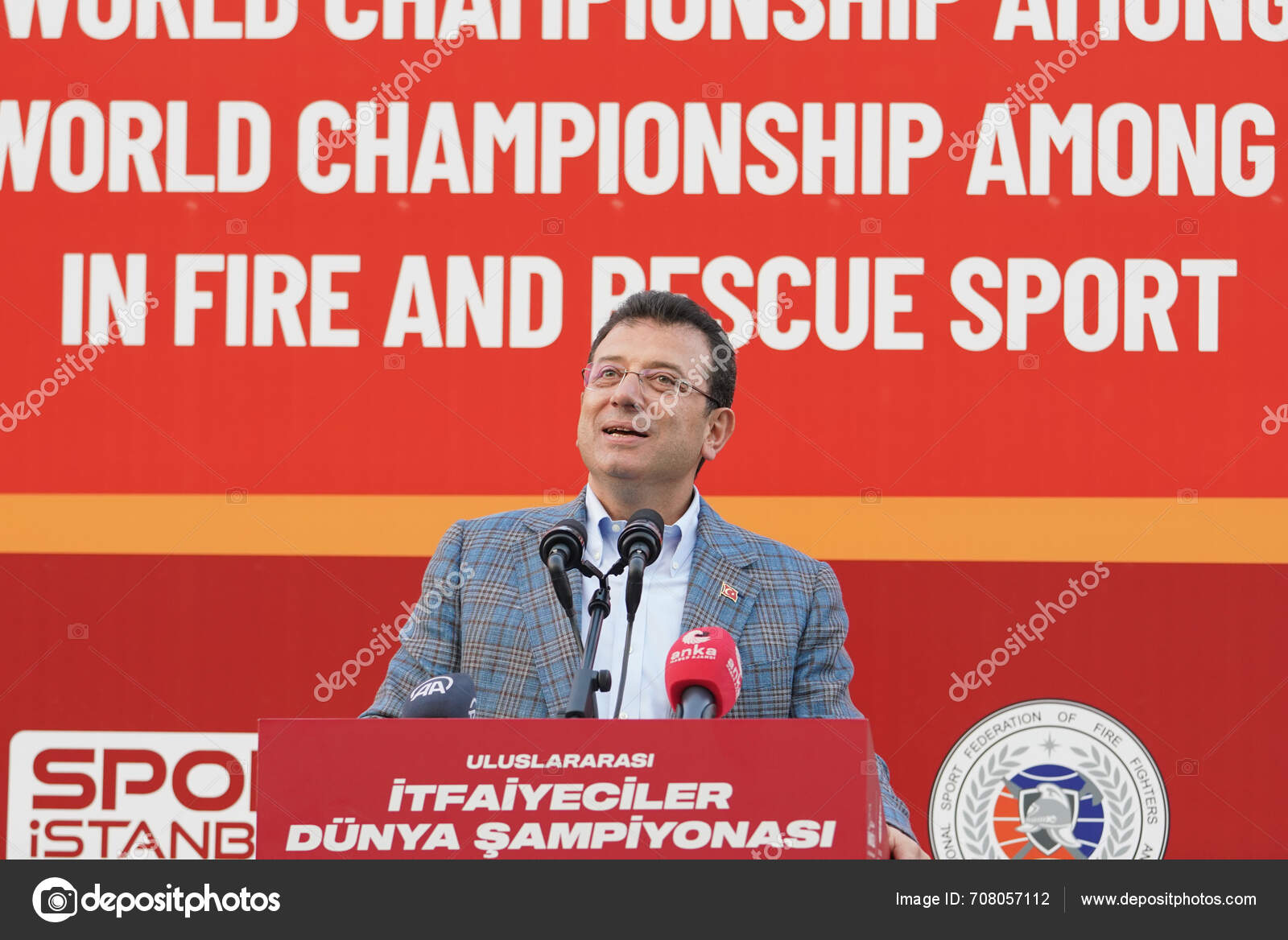 Istanbul Turkiye September 2023 Mayor Istanbul Ekrem Imamoglu Fire ...