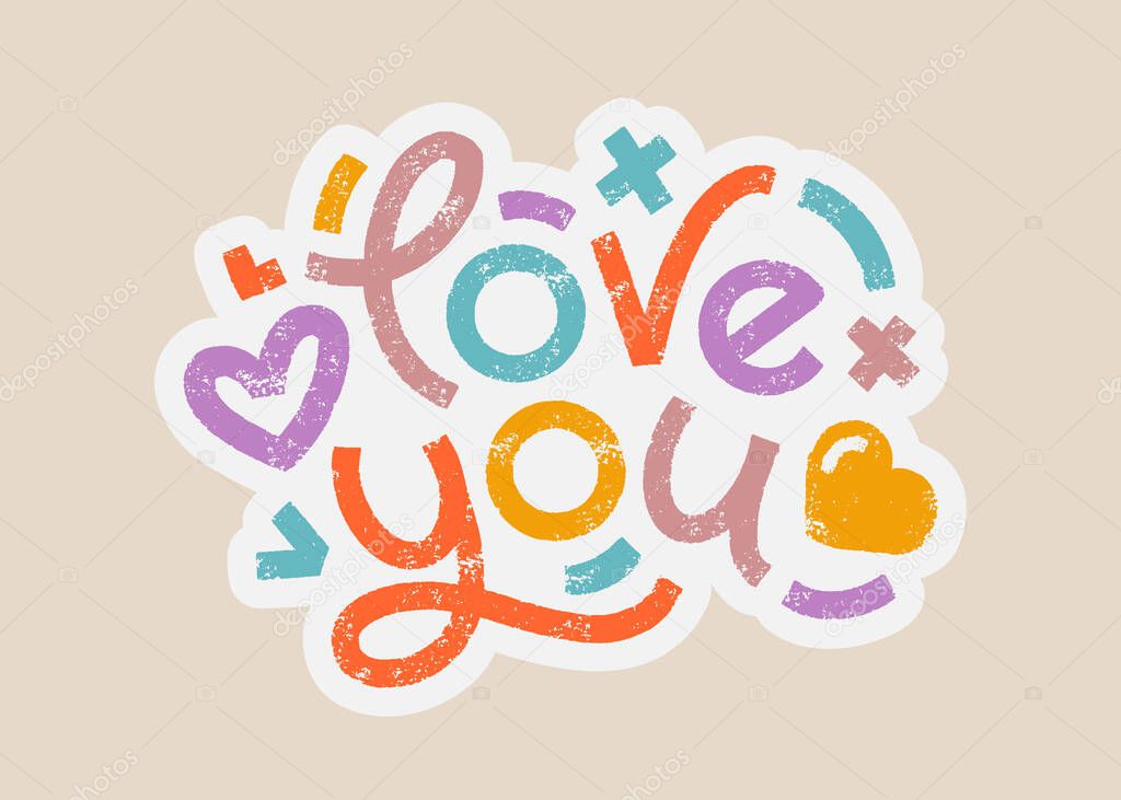 Me encanta que las letras en negrita colores pastel plantilla de ...