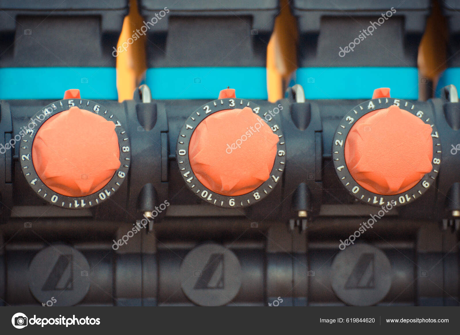 Operating Control Buttons Knobs Agricultural Industrial Machine — Stock ...