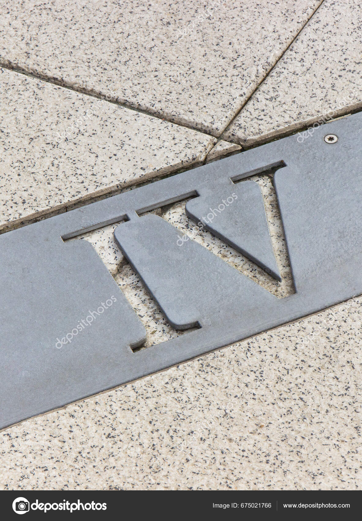 Roman Numerical Number Four Made Stone Tiles Street City — Stock Photo ...