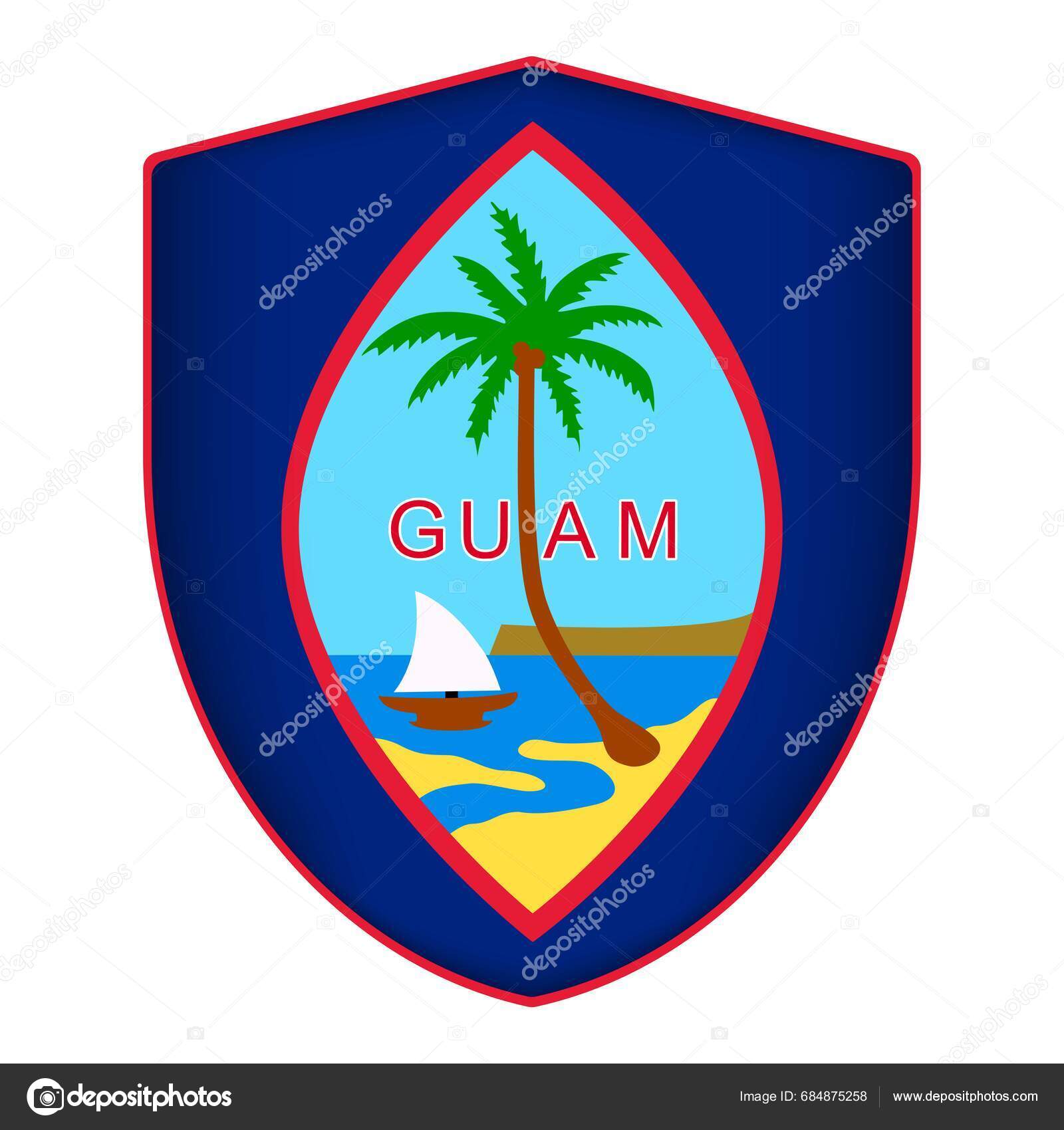 Guam Flag Shield Shape Vector Illustration Stock Vector by ...