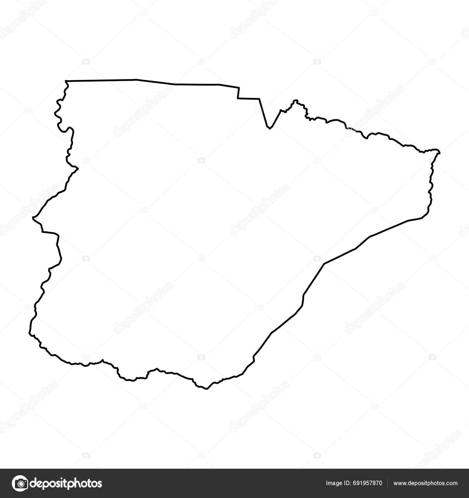 Southern Province Map Administrative Division Zambia Vector ...
