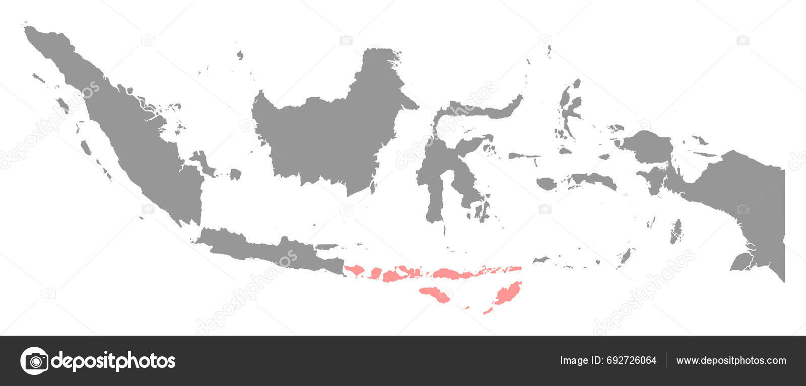 Lesser Sunda Islands Map Region Indonesia Vector Illustration Stock ...