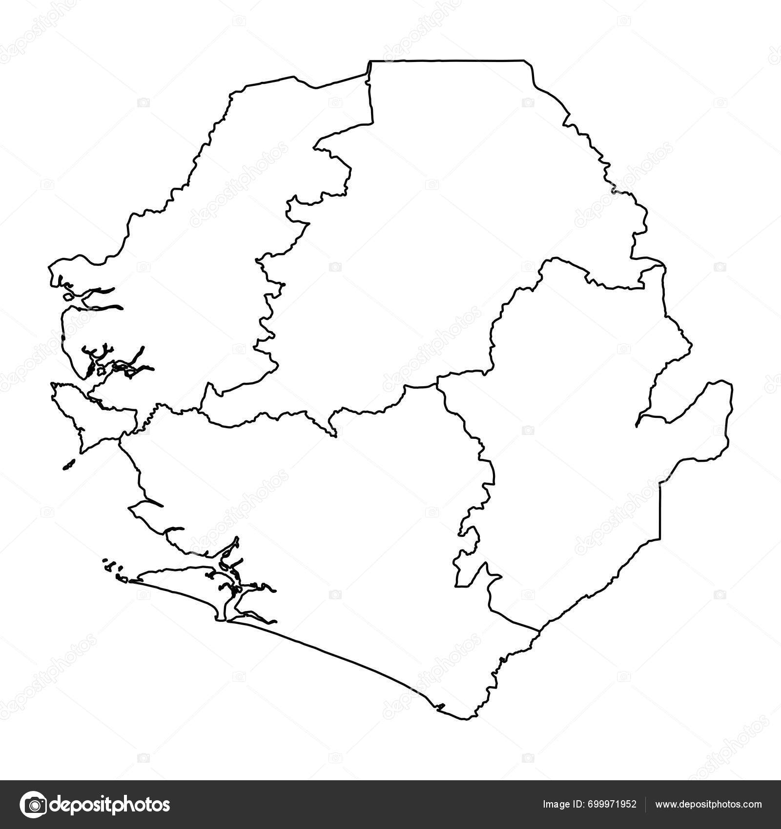 Sierra Leone Map Provinces Administrative Divisions Vector Illustration Stock Vector by ...