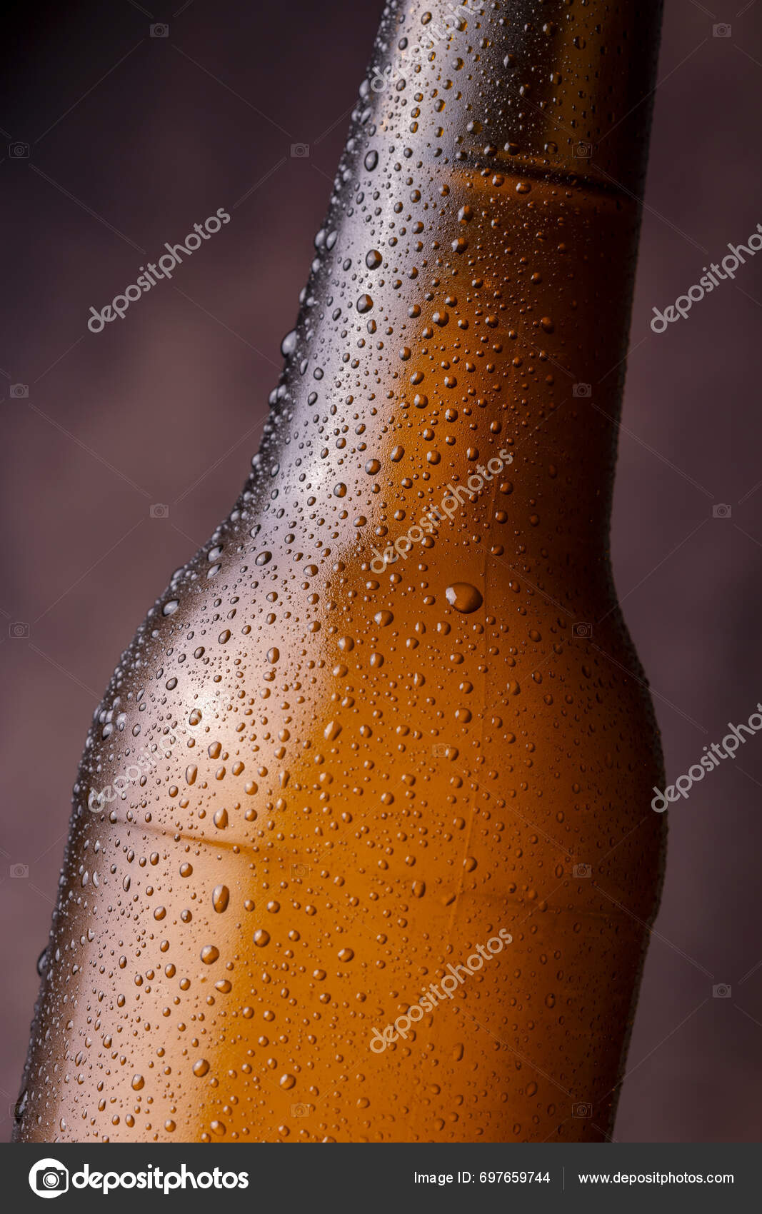 Detail Cold Wet Beer Bottle Dew Condensate Water Droplets Surface ...