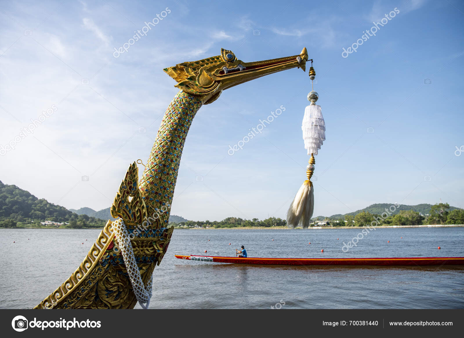 Front Dragonboat Longboat Lake Khao Tao Longboat Race Hua Hin — Stock ...