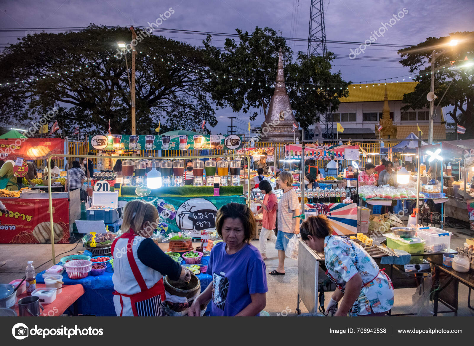 Thailand Ubon Ratchathani November 2023 Street Food Friday Night Market ...