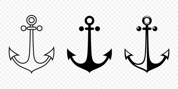 Vektorové Kotvy Kotva Silueta Sada Ikon Kotva Obrysem Šablona Návrhu ...