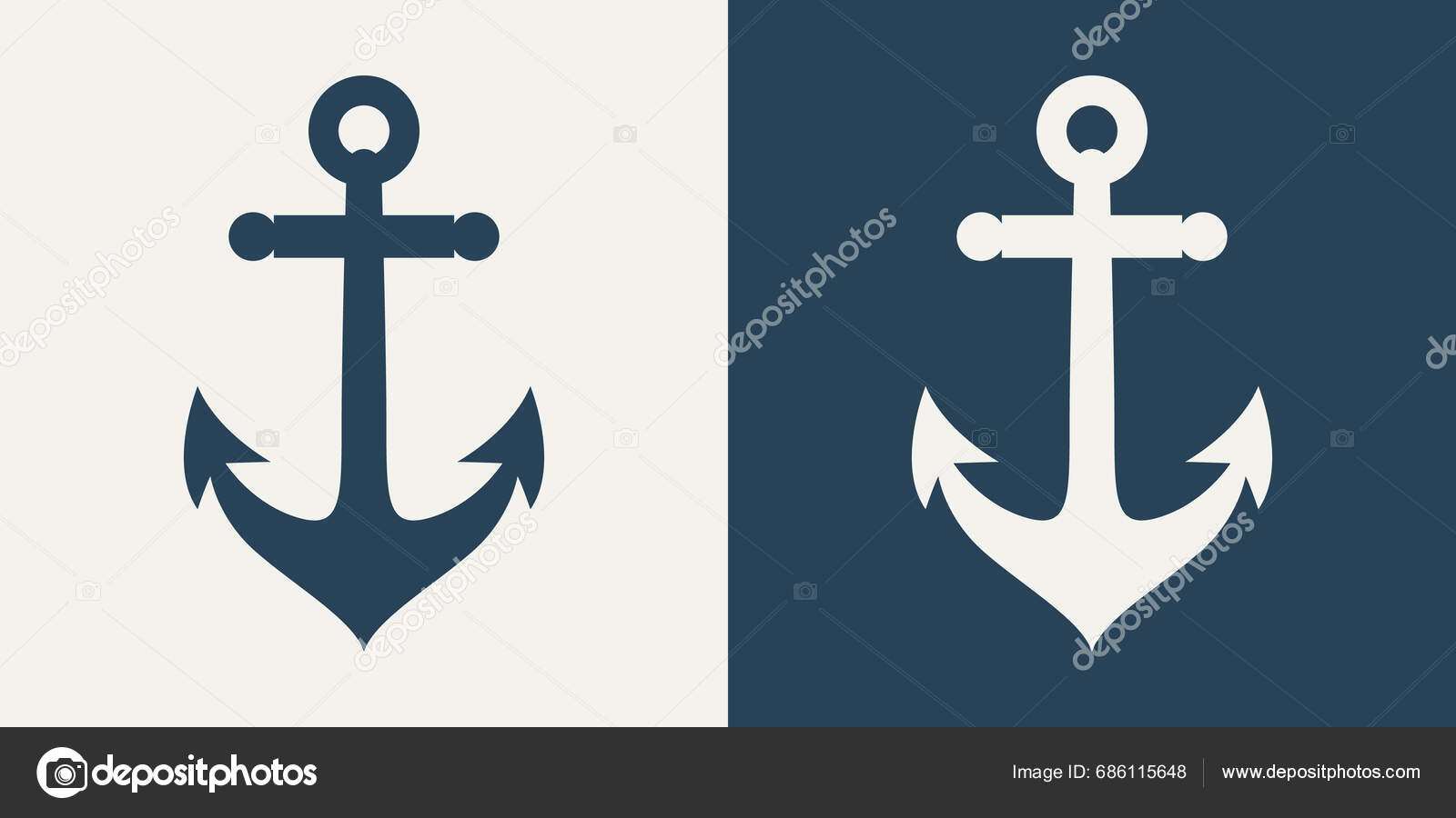 Vektorové Kotvy Kotva Silueta Sada Ikon Kotva Obrysem Šablona Návrhu ...
