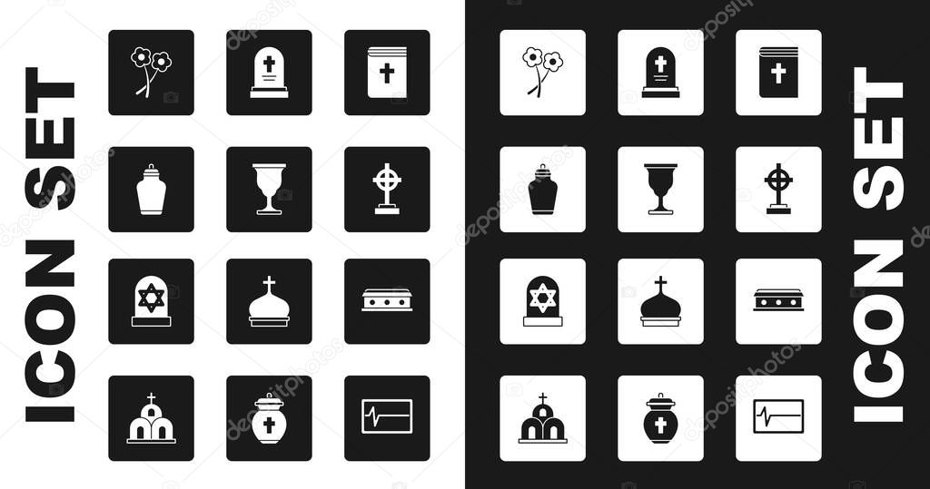 Set Holy bible book Christian chalice Funeral urn Flower Grave with ...