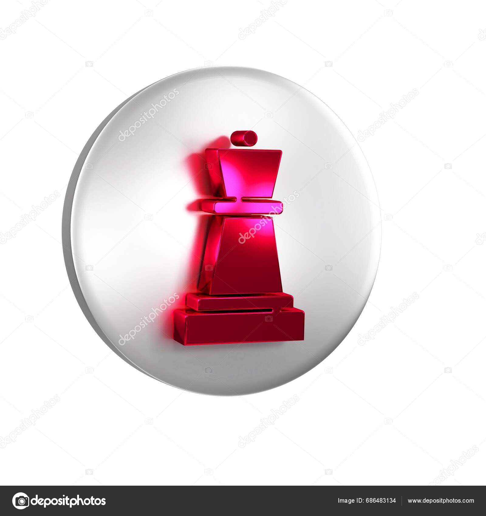 Red Chess Icon Isolated Transparent Background Business Strategy Game ...