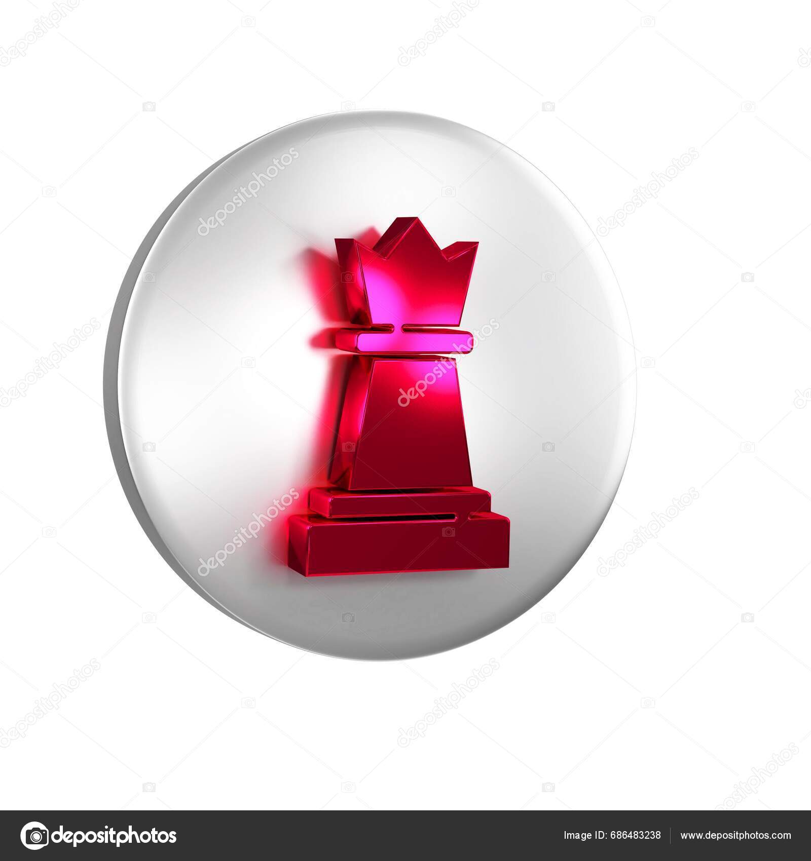 Red Chess Icon Isolated Transparent Background Business Strategy Game ...