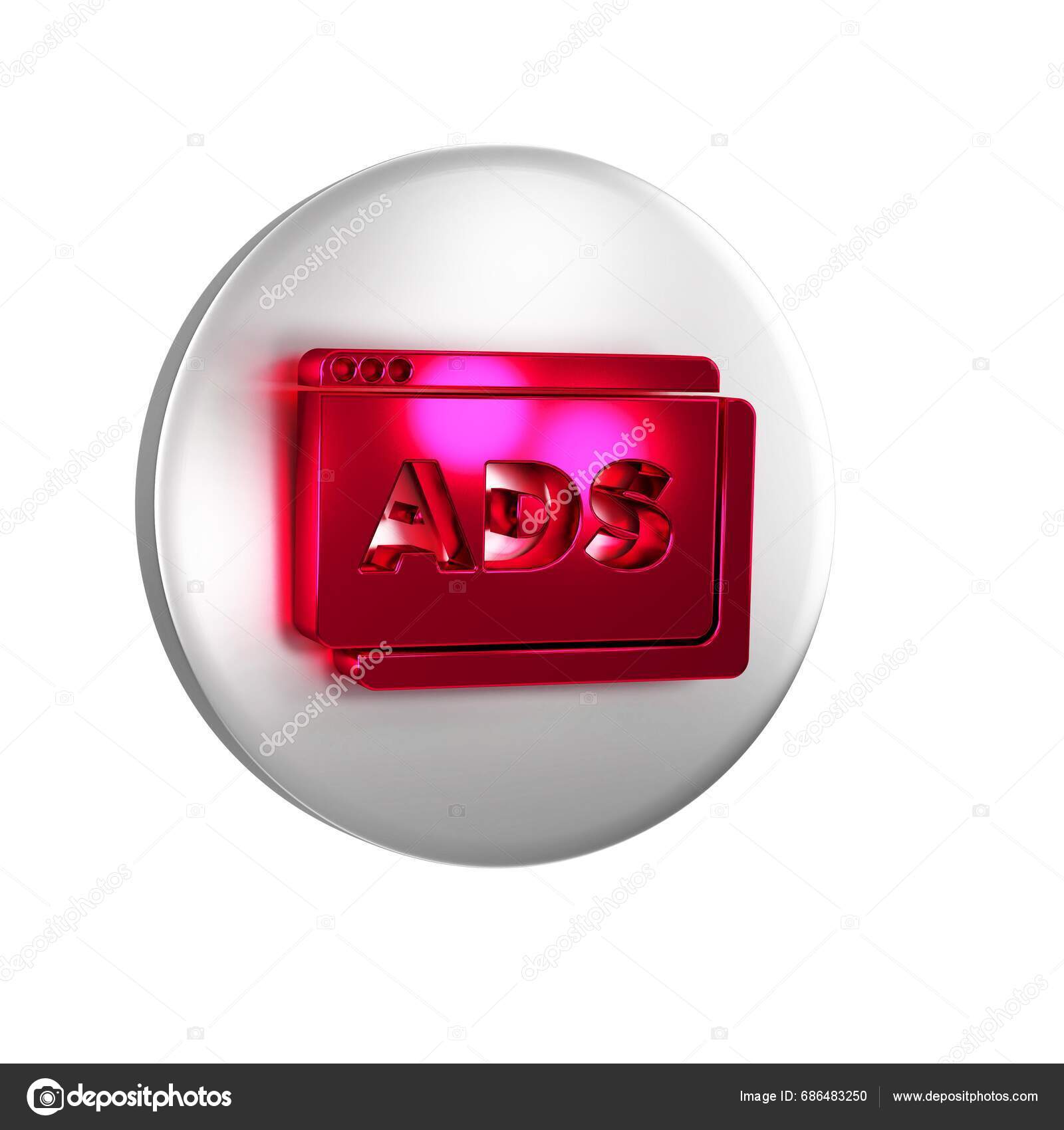Red Advertising Icon Isolated Transparent Background Concept Marketing ...