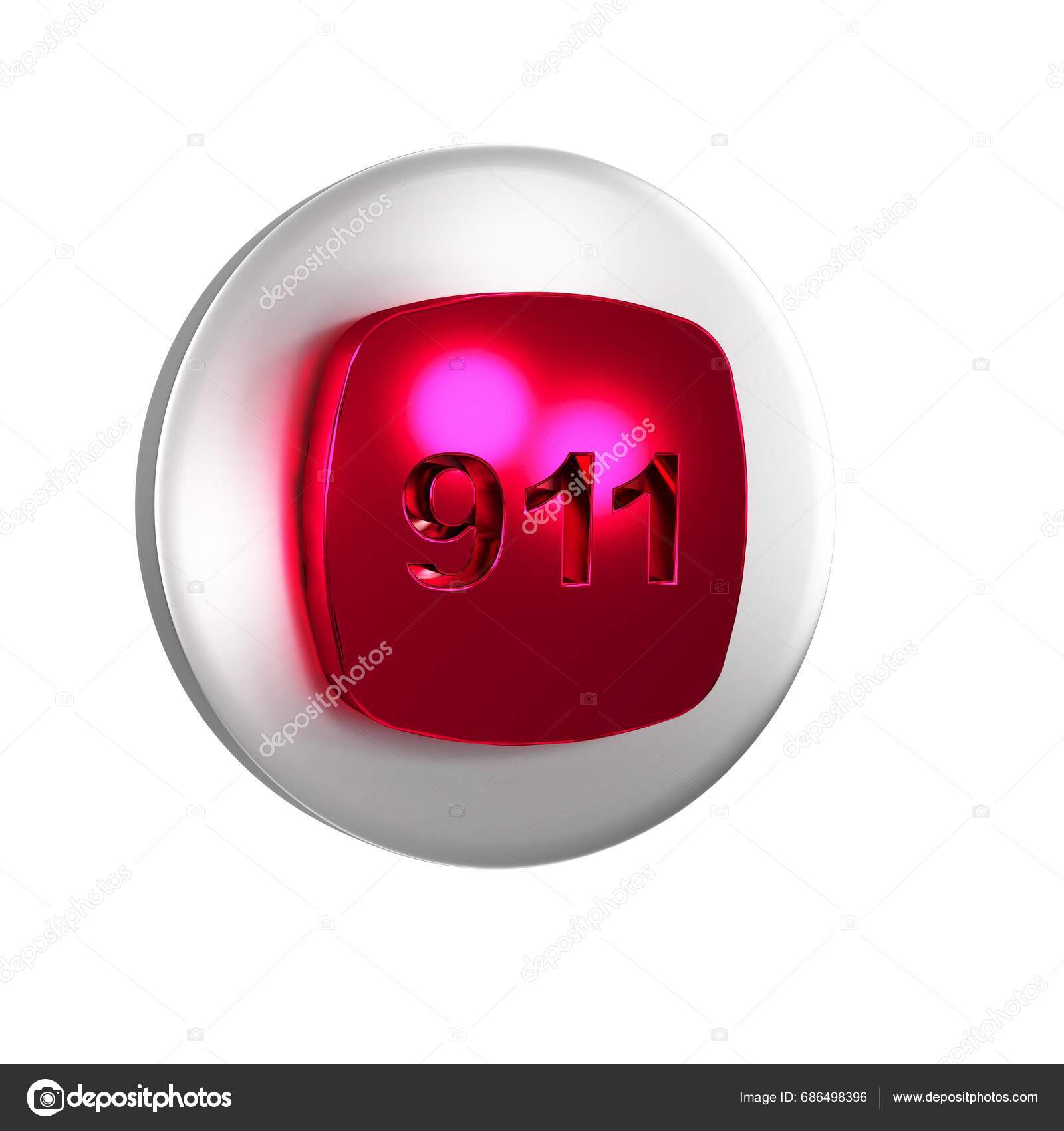 Red Telephone Emergency Call 911 Icon Isolated Transparent Background ...