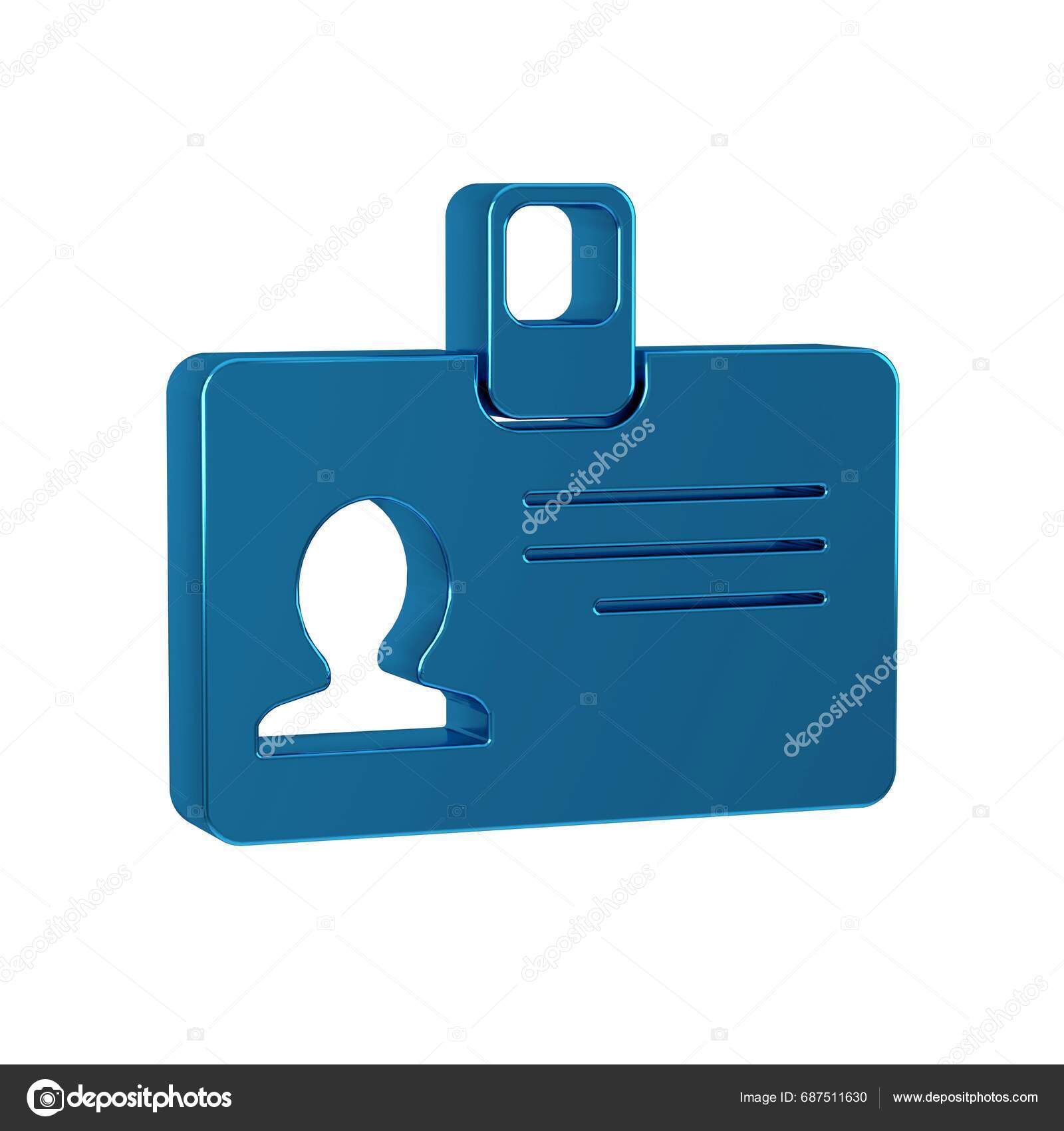 Blue Identification Badge Icon Isolated Transparent Background Can Used ...
