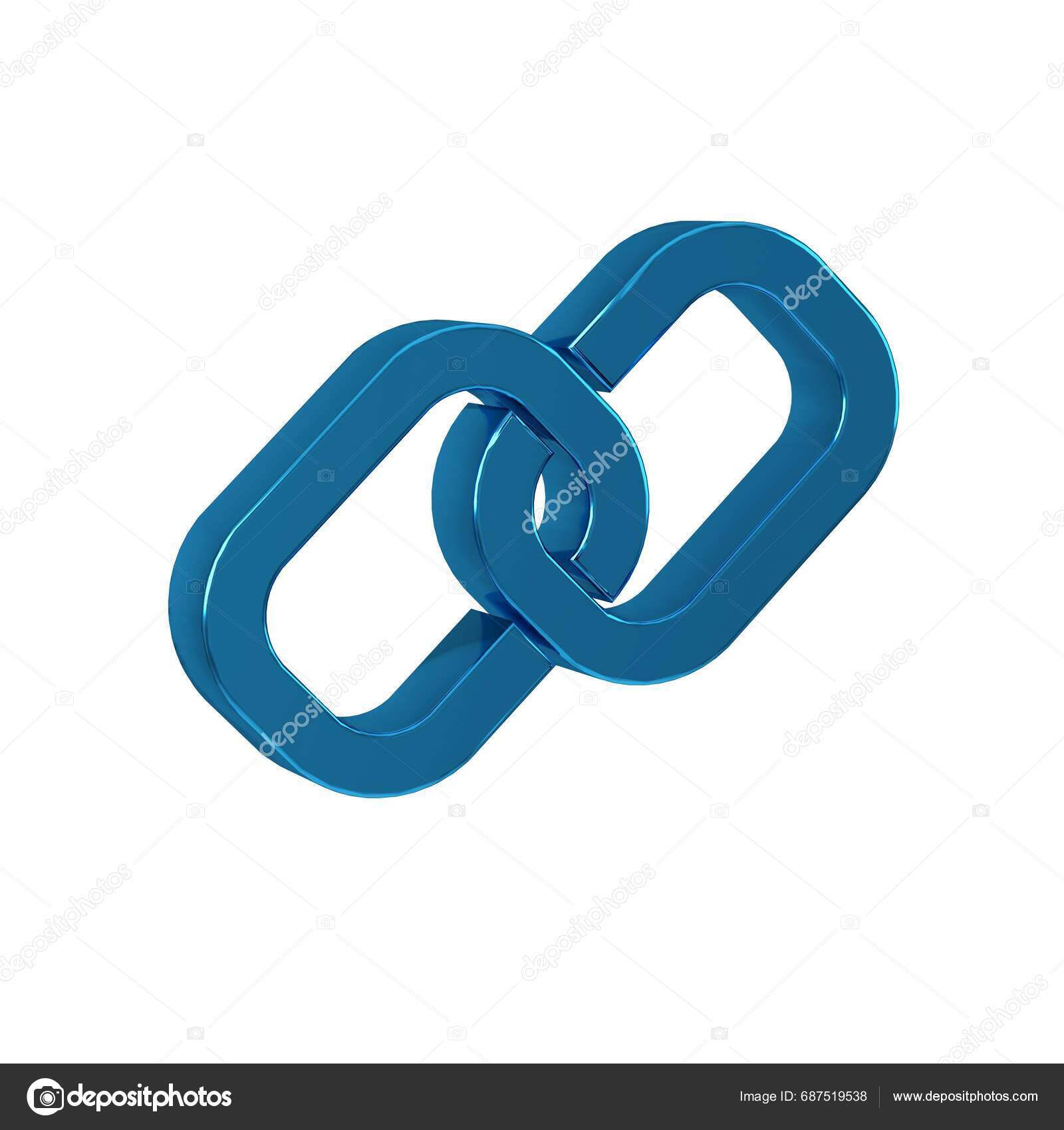 Blue Chain Link Icon Isolated Transparent Background Link Single Hyperlink — Stock Photo ...