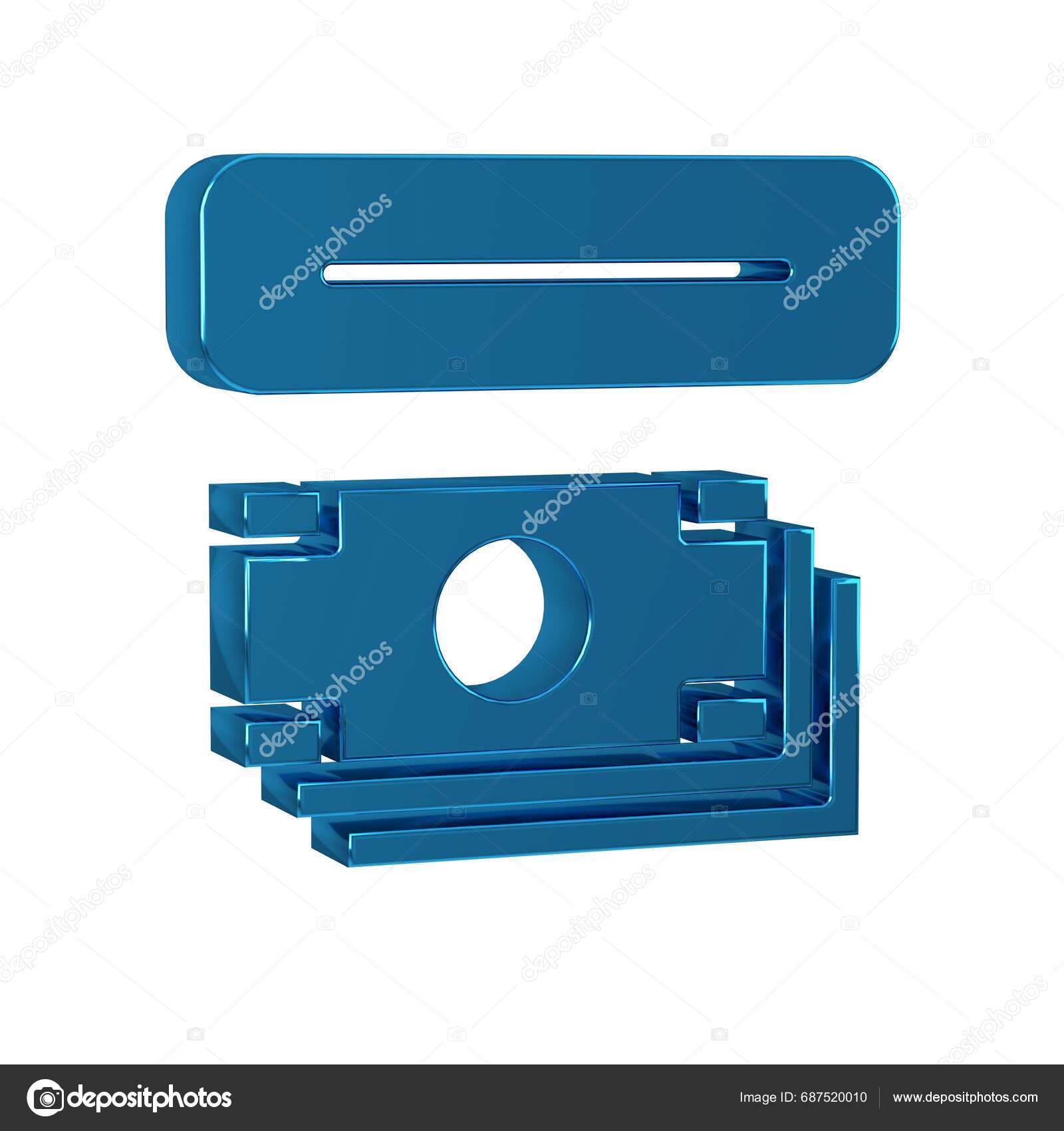 Blue Atm Automated Teller Machine Money Icon Isolated Transparent Background Stock Photo by ...