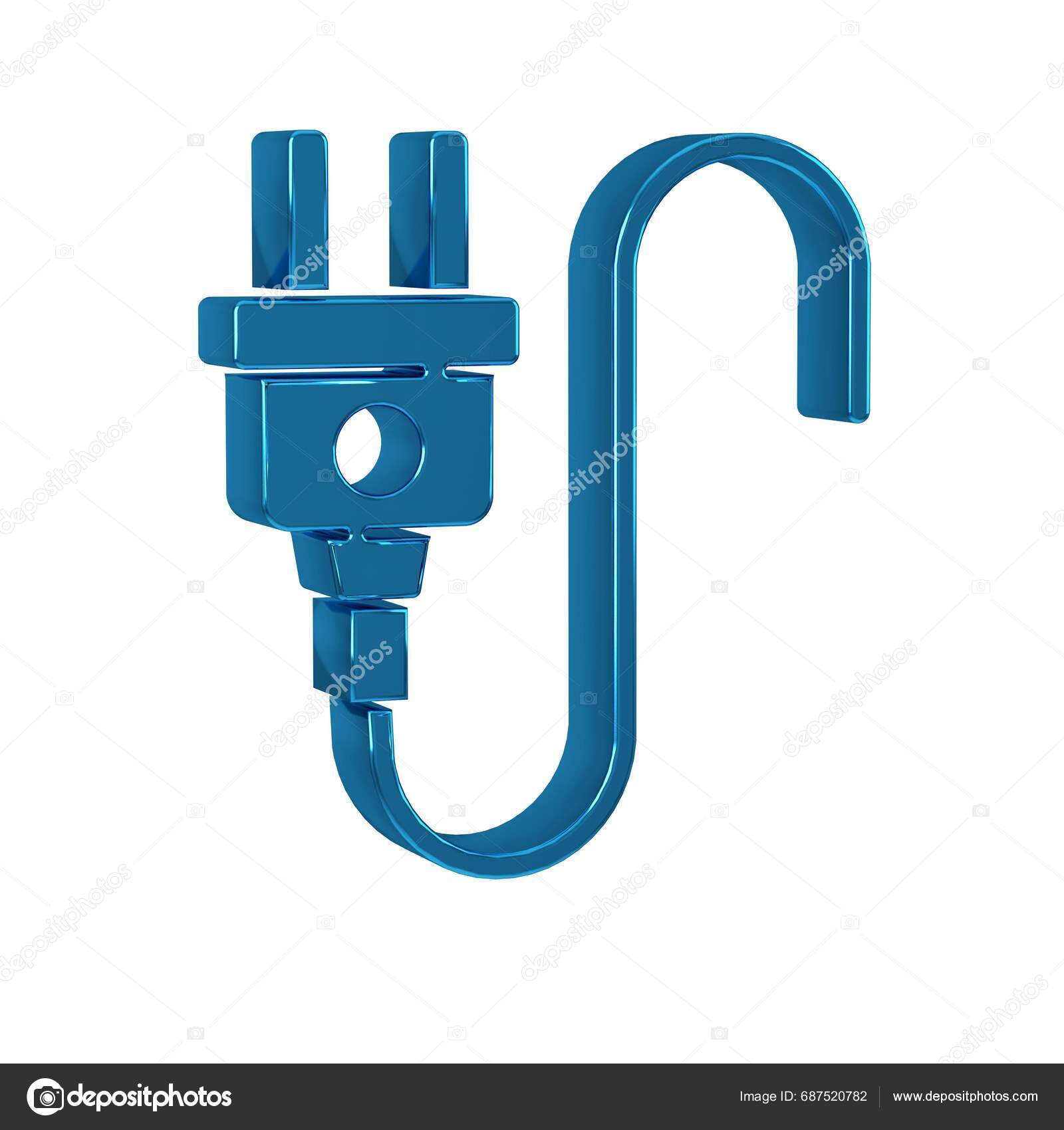 Blue Electric Plug Icon Isolated Transparent Background Concept ...
