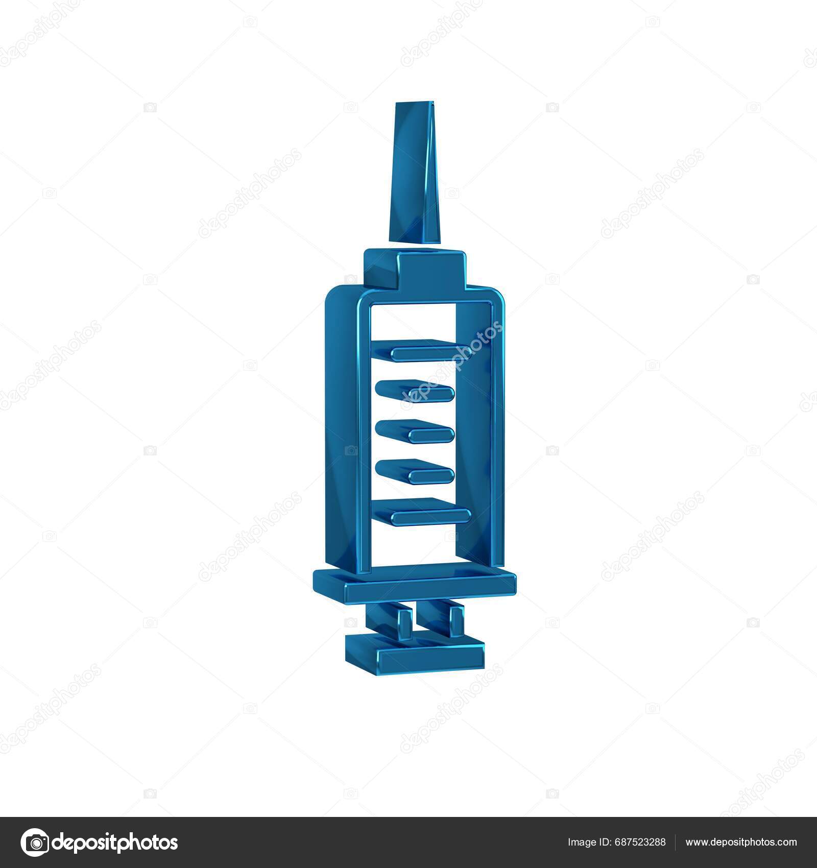 Blue Syringe Icon Isolated Transparent Background Syringe Vaccine ...