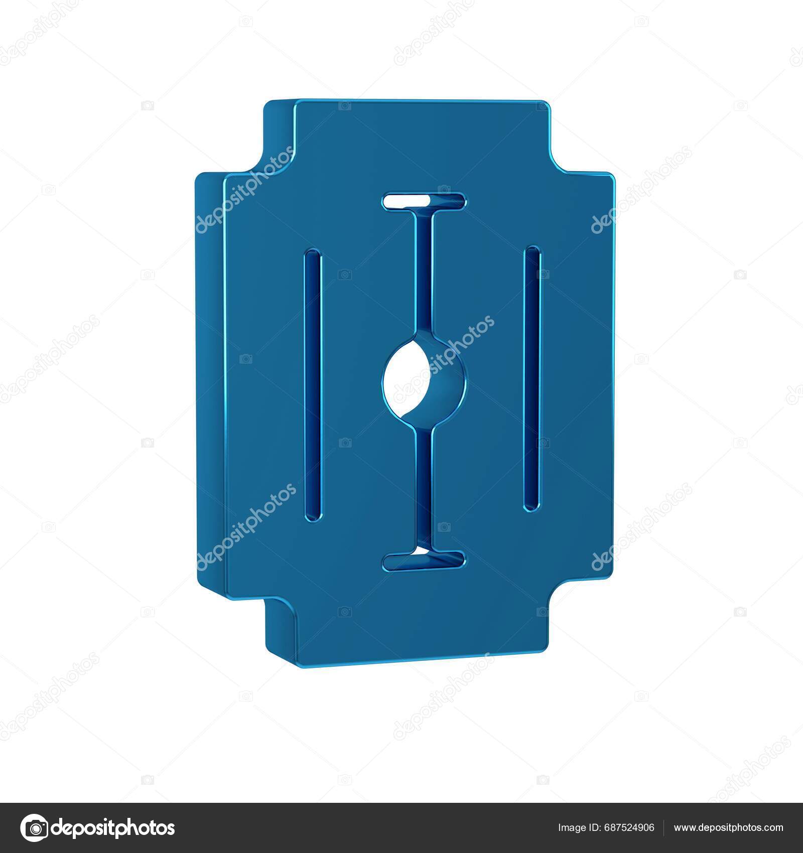 Blue Blade Razor Icon Isolated Transparent Background Stock Photo by ...